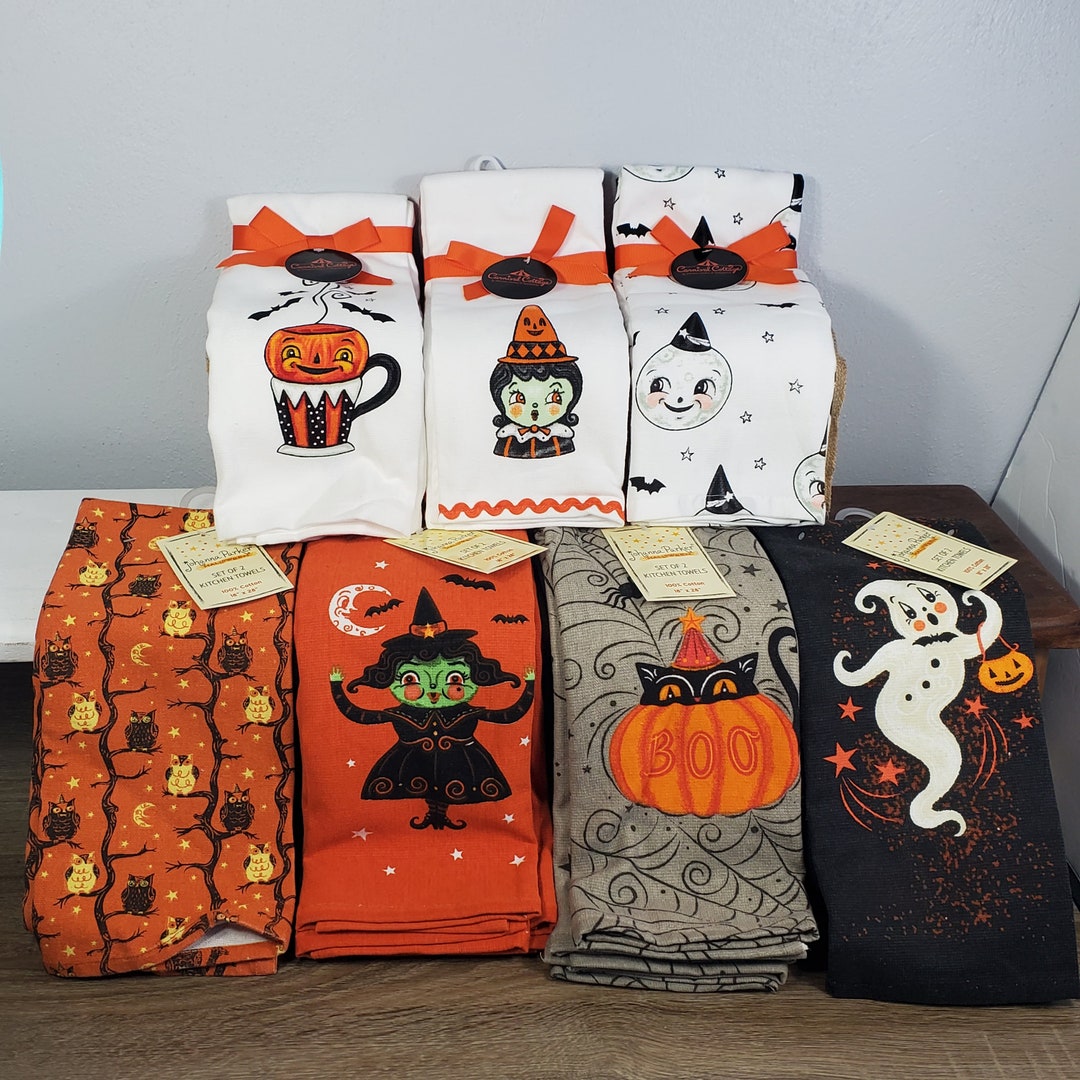 Johanna Parker Halloween Kitchen Towels Set of 2. - Etsy