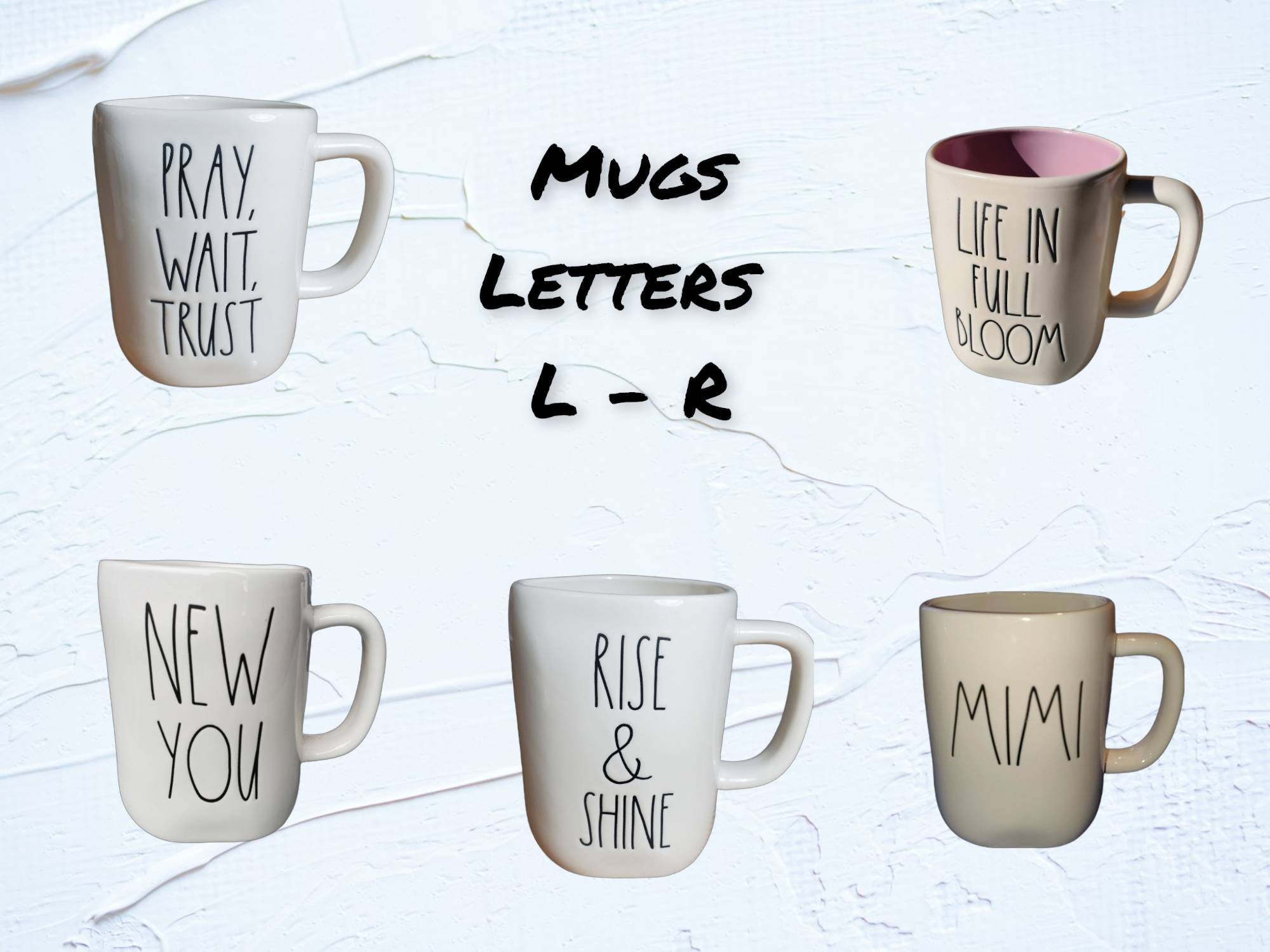Authentic Rae Dunn Mugs Letters L-R Rae Dunn Coffee Mugs - Etsy