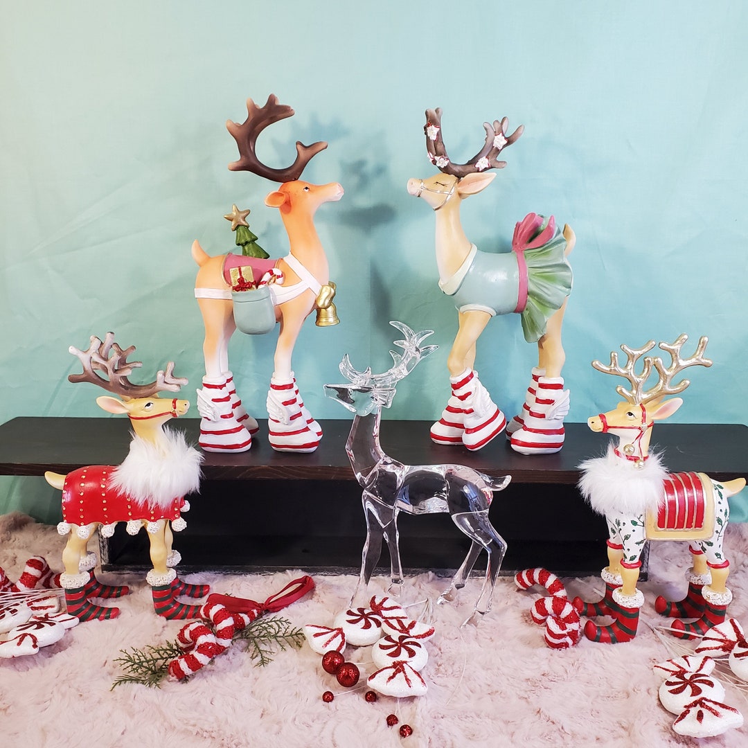 Assorted Christmas Reindeer Statues - Versatile Decor Supplies for Your ...