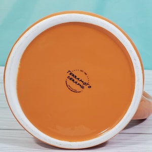 Terramotto Ceramic 40 Oz Dark Orange Fall Pitcher With White Pumpkin ...