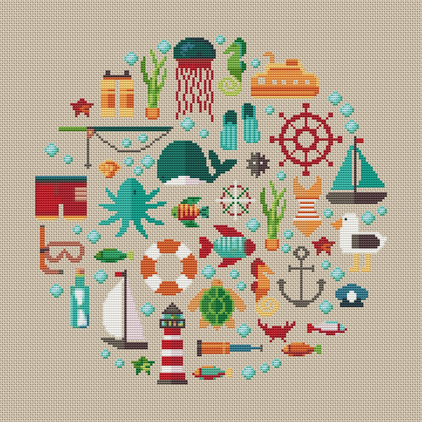 Summer Design Cross Stitch Pattern Nature Modern Cross | Etsy