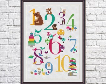 Cross Stitch Numbers Pattern - Etsy