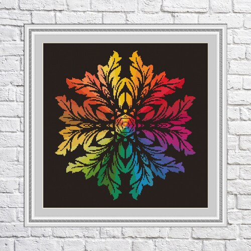 Gradient Mandala Cross Stitch Pattern Geometric Design - Etsy