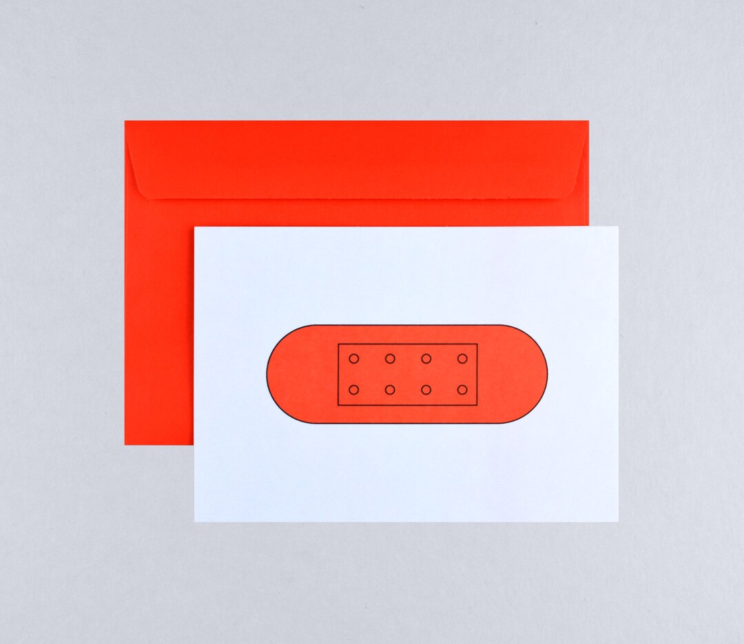 Postcard Plaster / Get Well Soon / Greeting Card With Envelope / Send ...