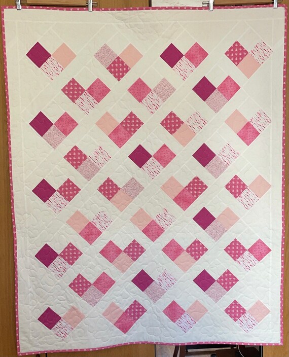 Pink Love Handmade Patchwork Children Quilt/blanket - Etsy