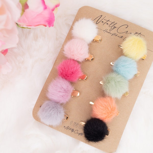 Pom Pom Hair Bows - Etsy