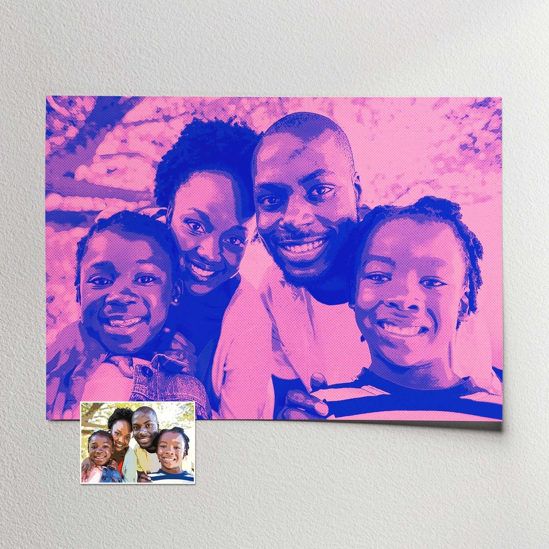 Personalised Purple Pink Cartoon Comics Photo Art Print, Gift Trendy ...