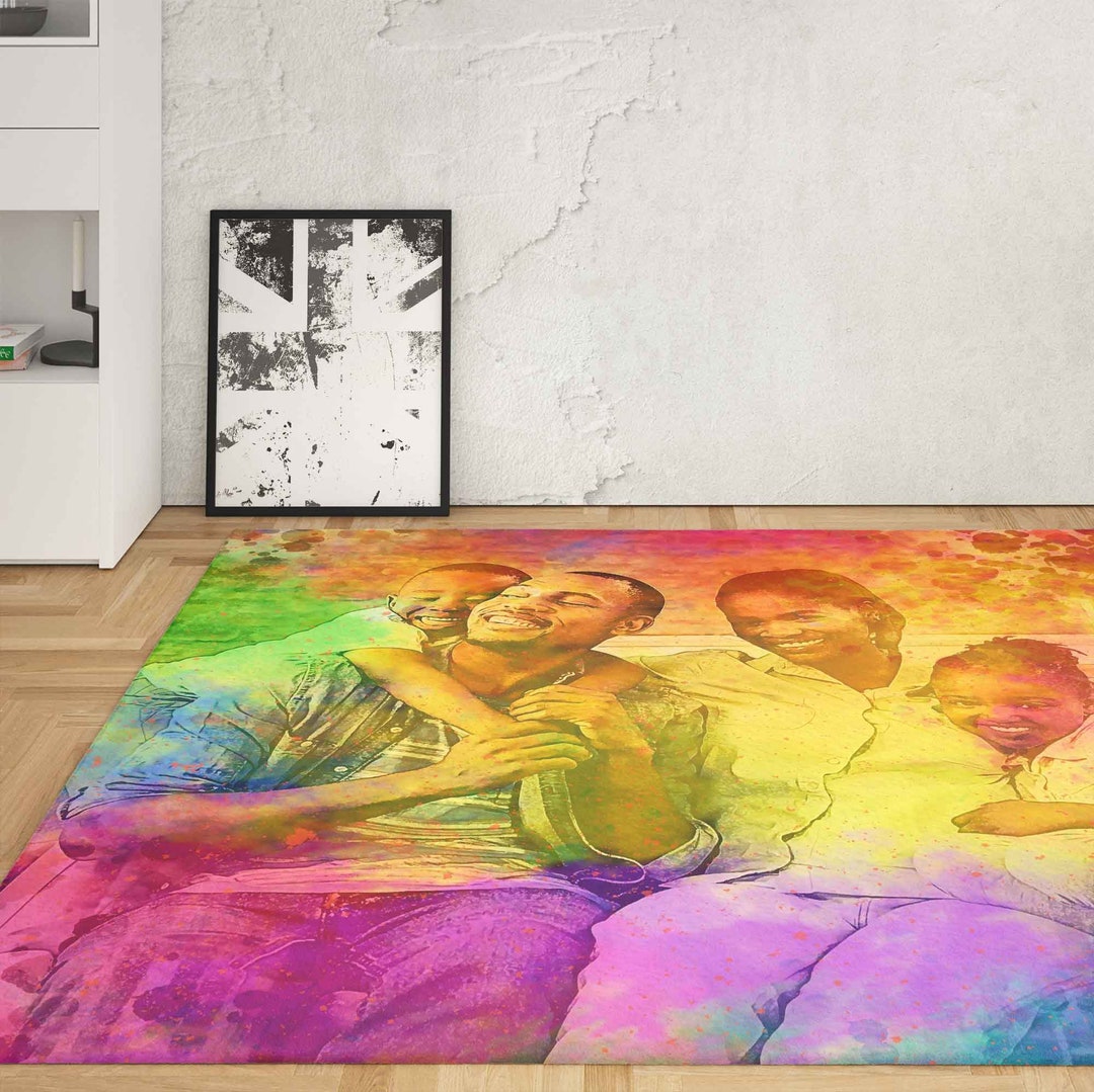 Personalised Photo Watercolour Rug Carpet Mat, Gifts for Photographers ...