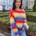 Rainbow Mohair Sweater, LGBT Festival Sweater, LGBT Clothing, Handknit ...