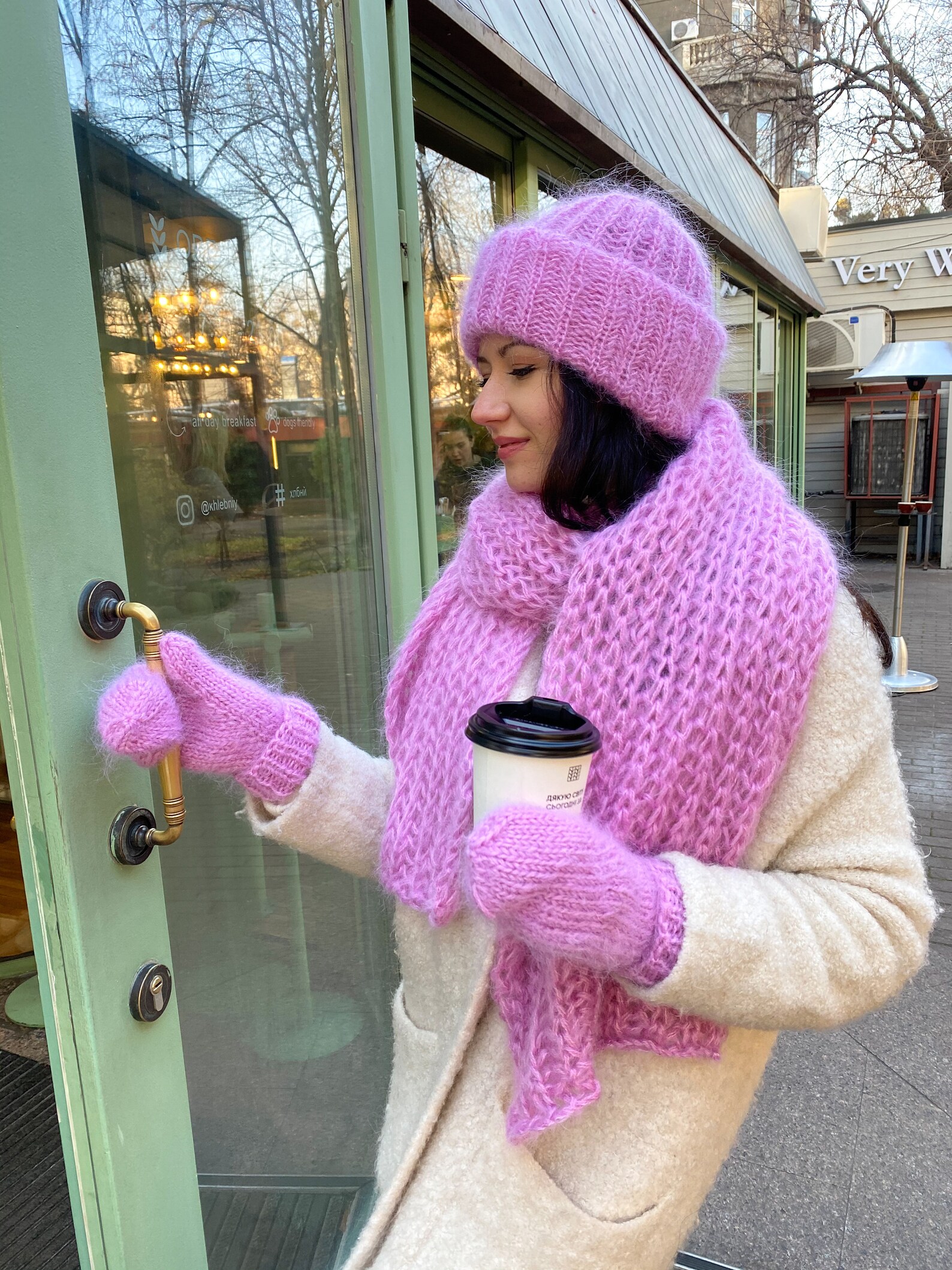 Pink Hat Scarf Set Pink Mohair Hat Fluffy Hat Luxury Scarf - Etsy