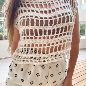 White Mesh Top, Beach Boho Outfit, Beach Sweater, Beach Cover Up ...