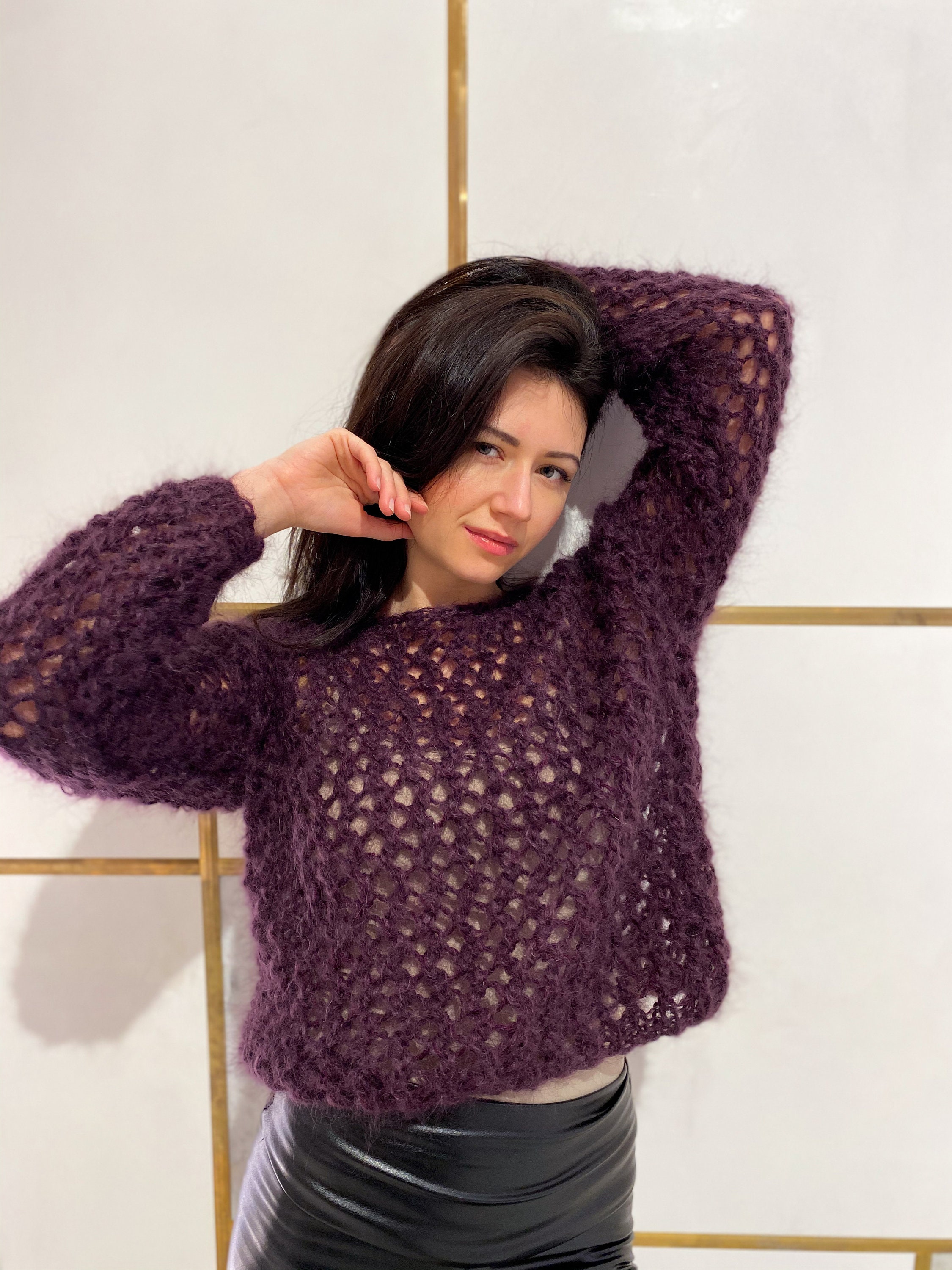 Mohair Mesh Pullover Sexy Pullover Luxus Pullover Damen - Etsy.de