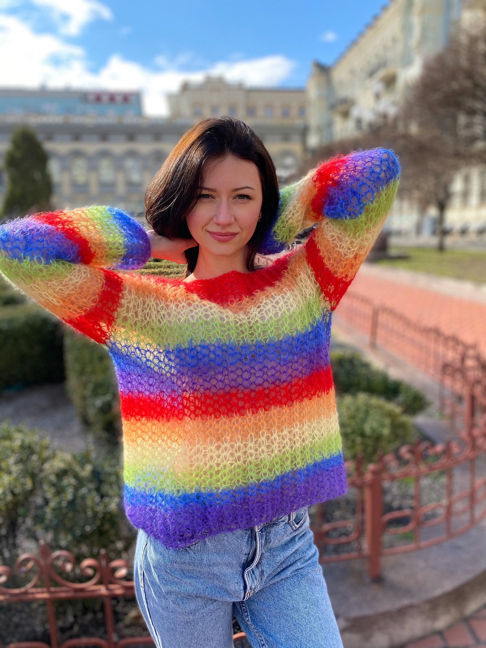 Rainbow mohair sweater LGBT festival sweater LGBT clothing | Etsy
