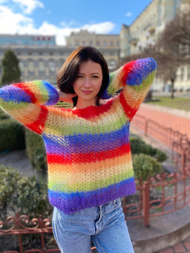 Rainbow Mohair Sweater LGBT Festival Sweater LGBT Clothing - Etsy