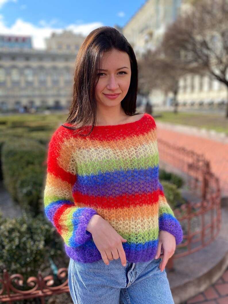 Rainbow Mohair Sweater LGBT Festival Sweater LGBT Clothing - Etsy
