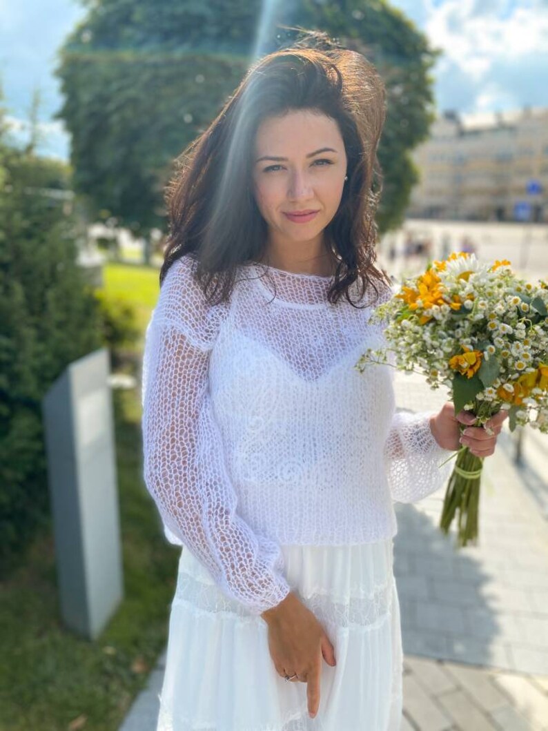 Wedding Sweater Bridal Mohair Sweater Handknit Sweater - Etsy