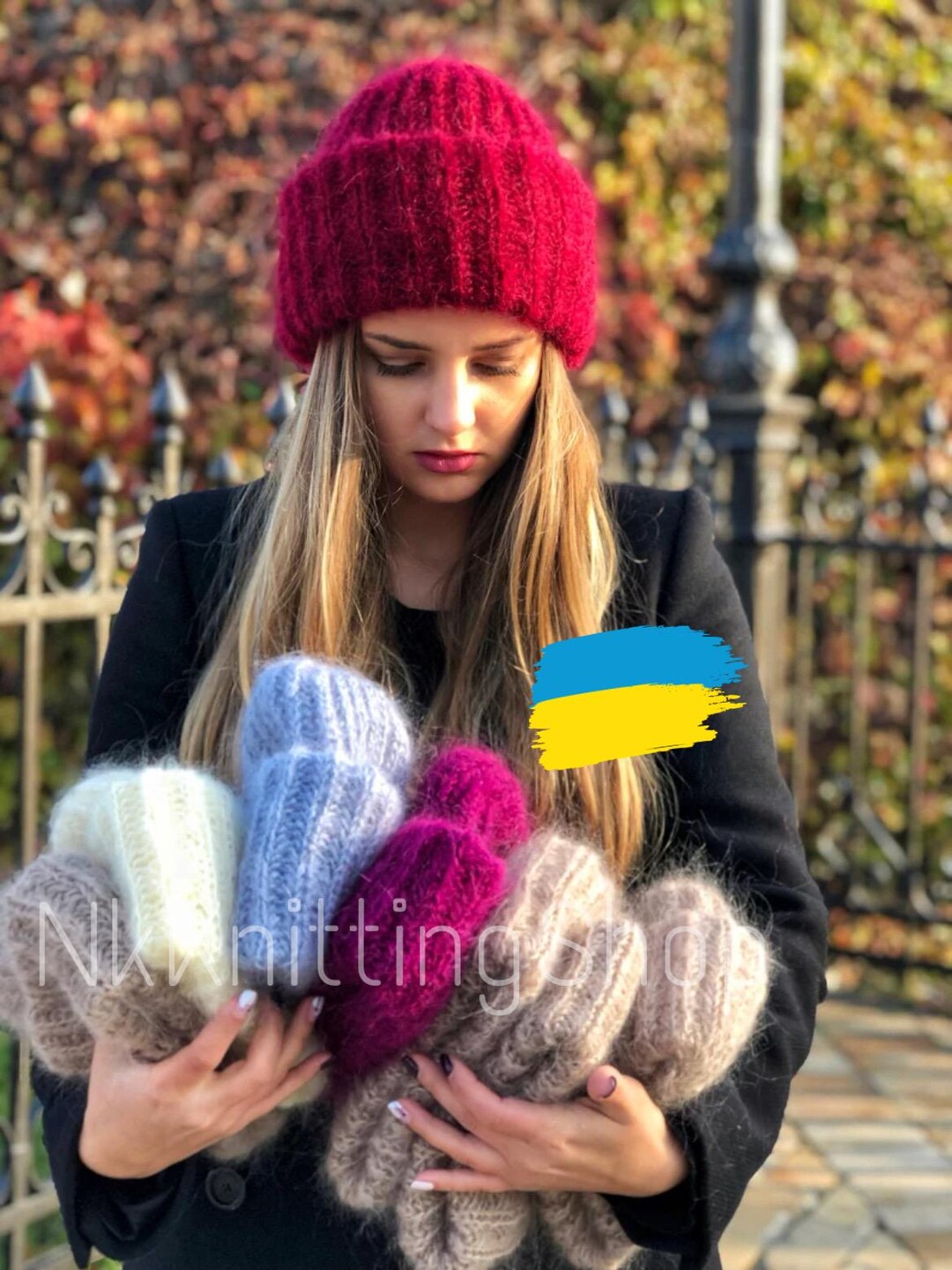 Mohair Hat, Handmade Hat, Chunky Knit Hat, Women Hat, Warm Winter Hat ...
