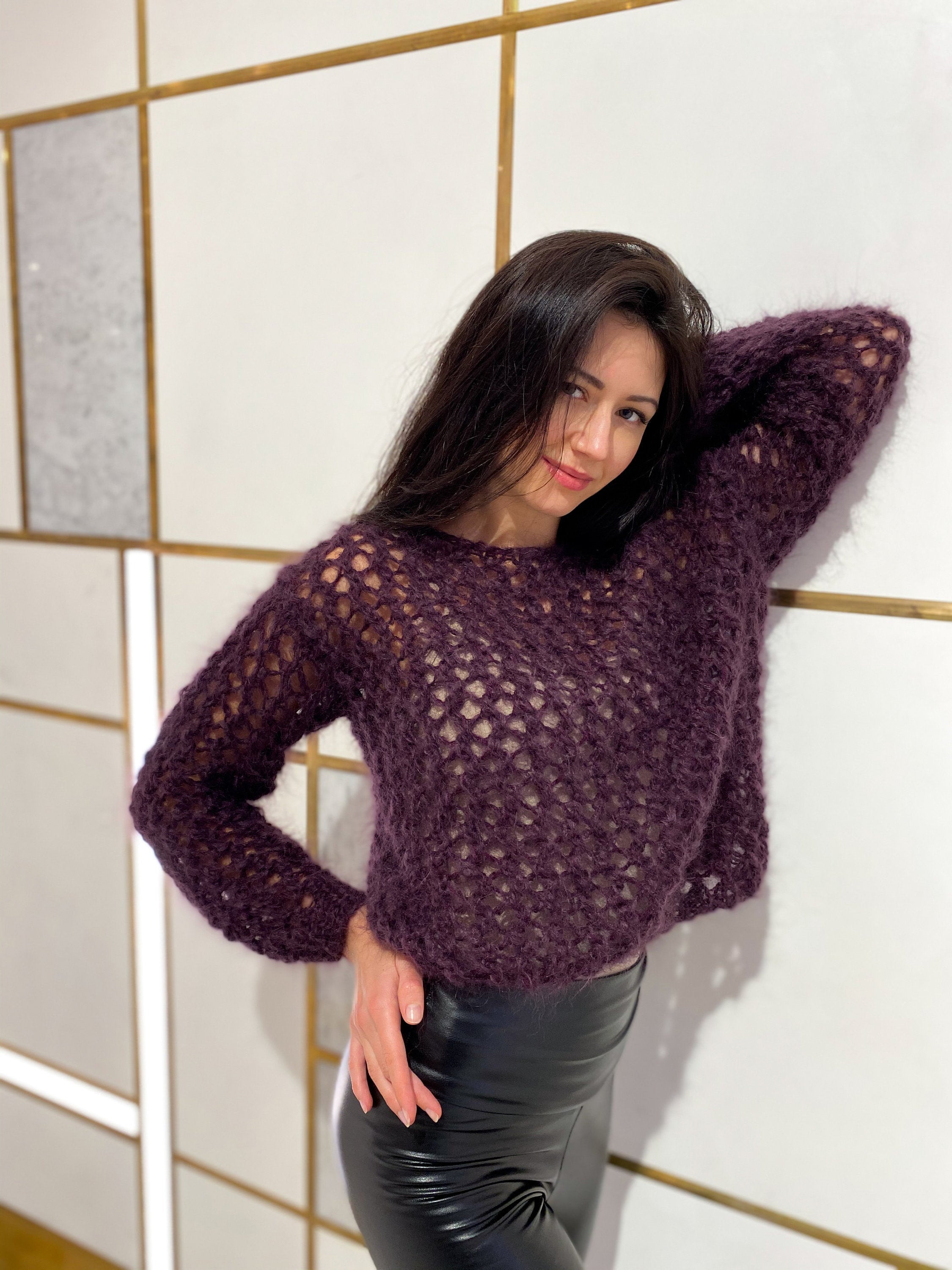 Mohair Mesh Pullover Sexy Pullover Luxus Pullover Damen - Etsy.de