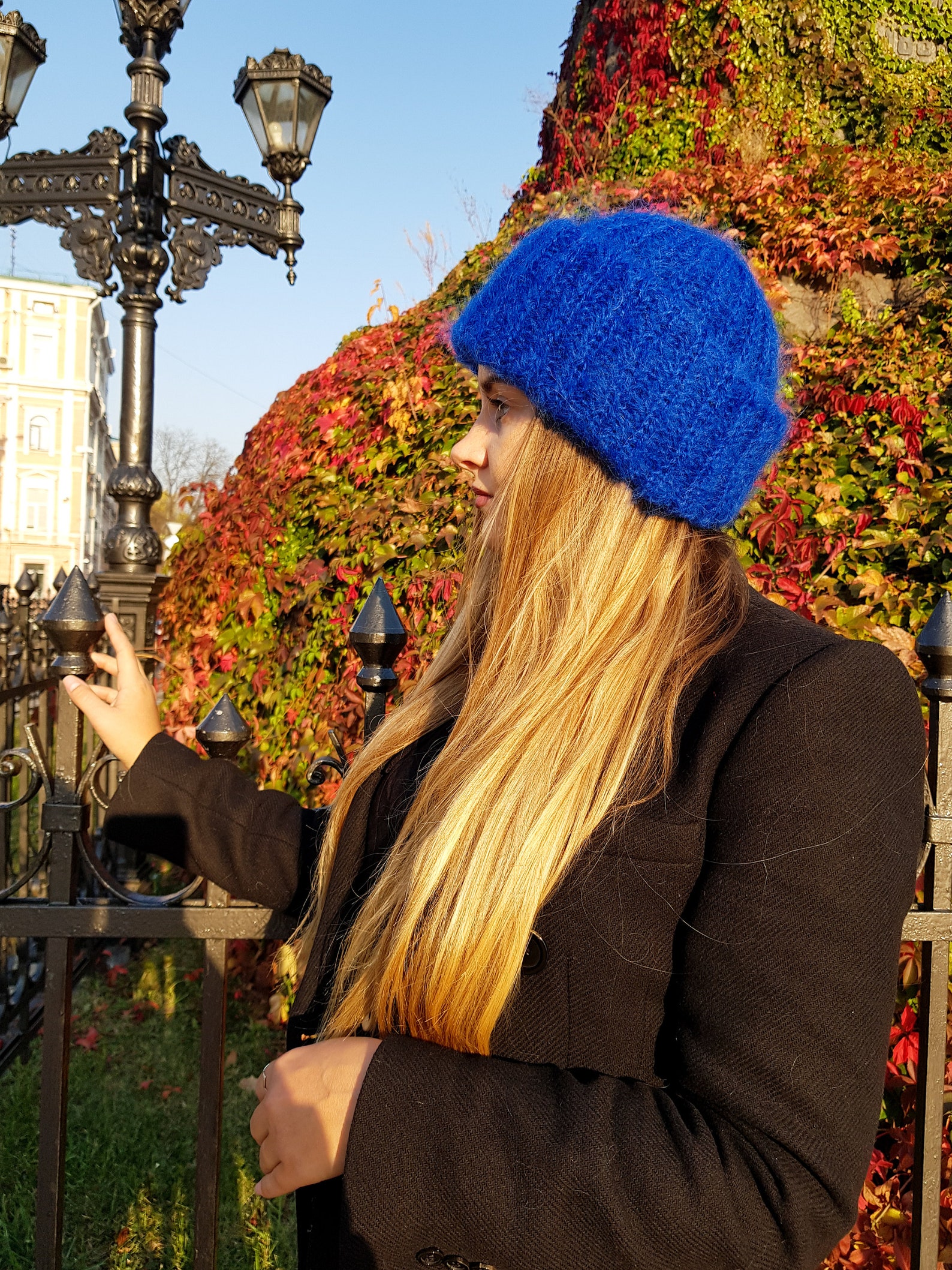 Blue Mohair Hat, Mohair Hat, Luxury Hat, Bright Hat, Winter Accessories ...