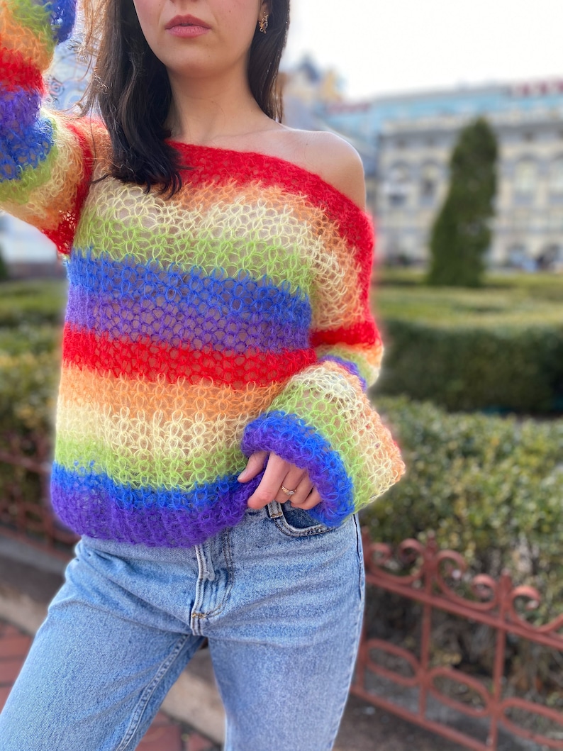 Rainbow Mohair Sweater LGBT Festival Sweater LGBT Clothing - Etsy