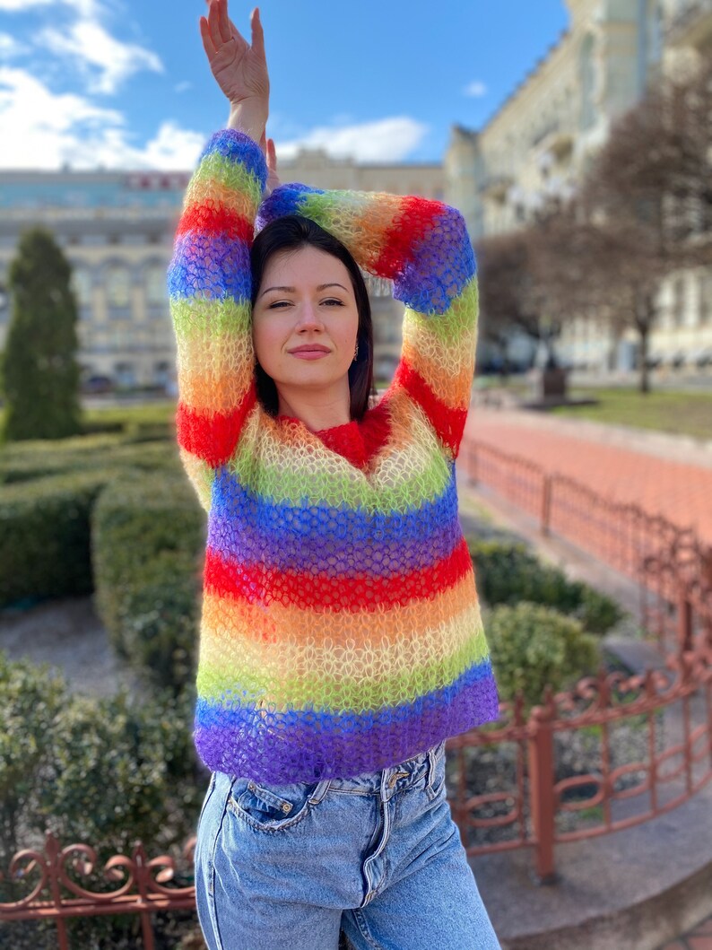 Rainbow Mohair Sweater LGBT Festival Sweater LGBT Clothing - Etsy