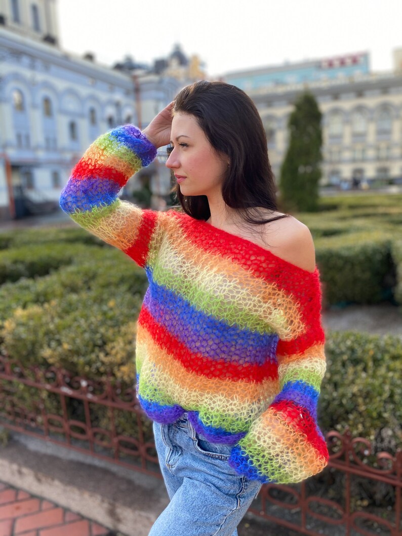 Rainbow Mohair Sweater LGBT Festival Sweater LGBT Clothing - Etsy