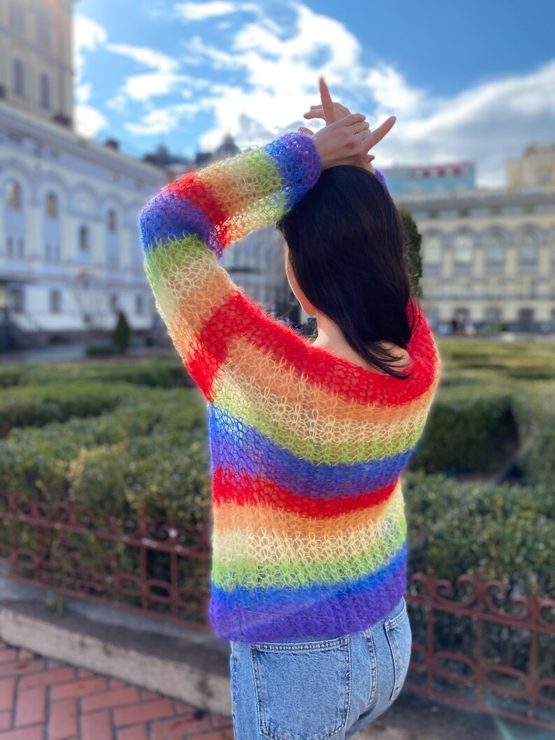 Rainbow Mohair Sweater LGBT Festival Sweater LGBT Clothing - Etsy