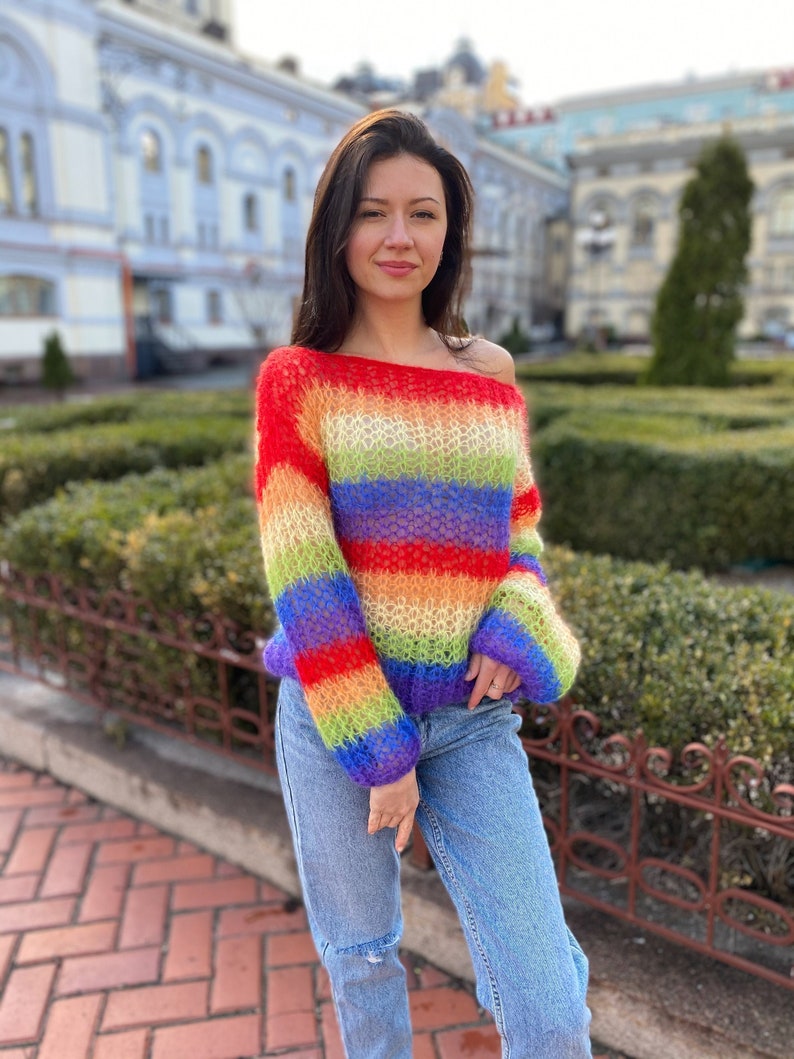 Rainbow Mohair Sweater LGBT Festival Sweater LGBT Clothing - Etsy