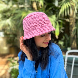 Summer Bucket Hat, Cotton Bucket Hat, Beach Hat, Panama, Sun Hat, Boho Hat, Crochet Summer Hat ...