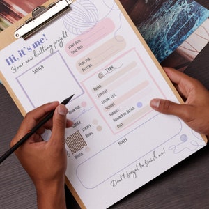 Knitting Planner, Printable Knitting Planner, One Page Planner, Yarn ...