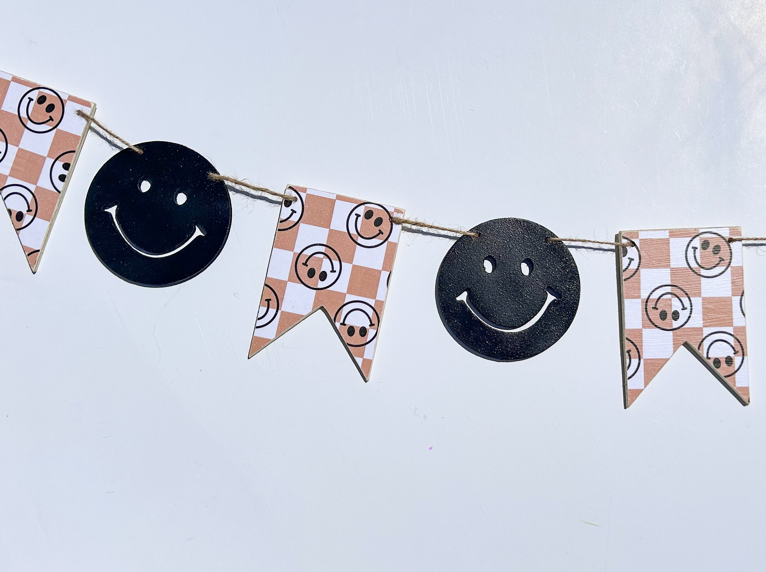 Smiley Face Checkered Banner - Etsy