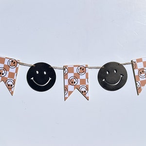Smiley Face Checkered Banner - Etsy