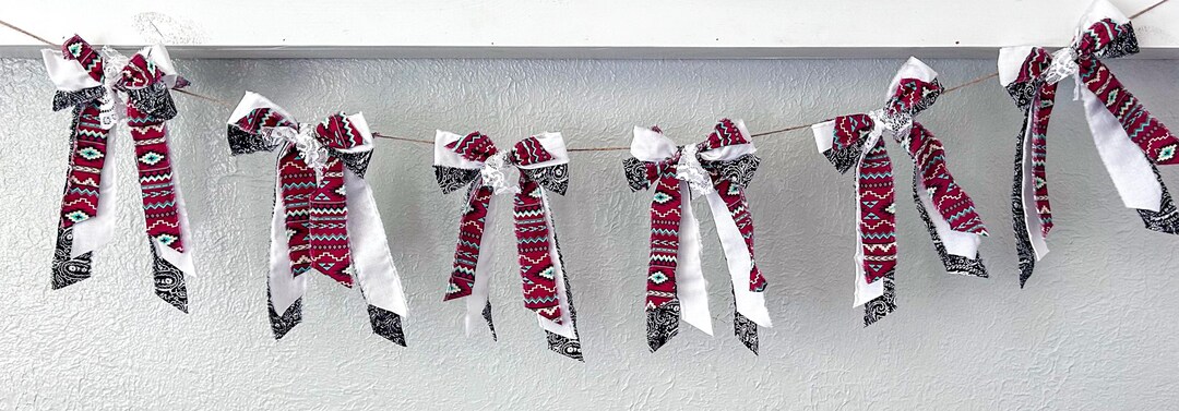 Western Fabric Bow Garland: Rustic Nursery Decor - Etsy