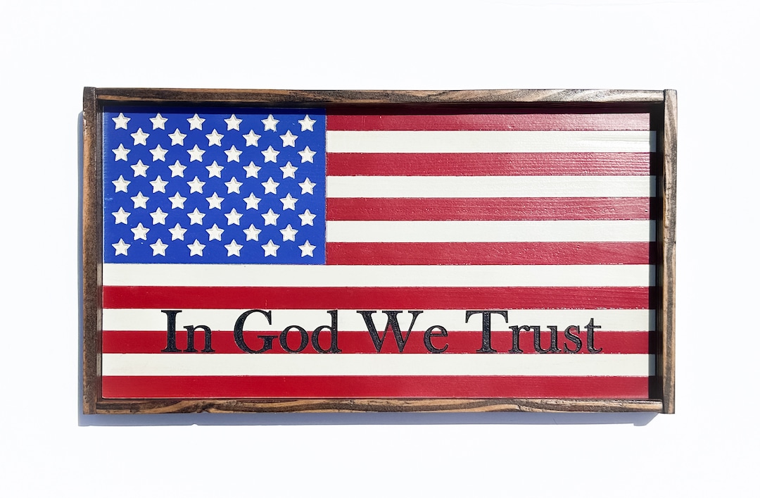 In God We Trust Flag Sign - Etsy