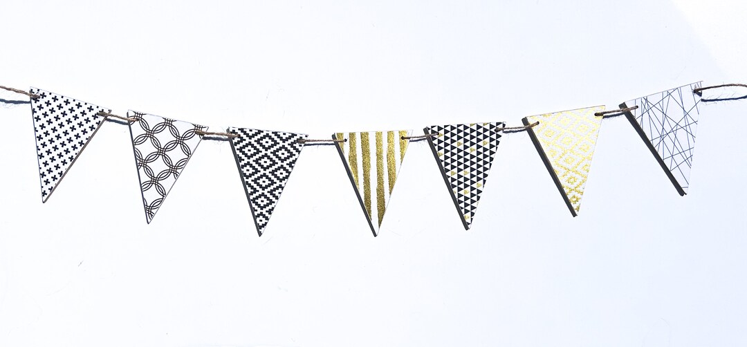 Gold, Black, & White Banner - Etsy