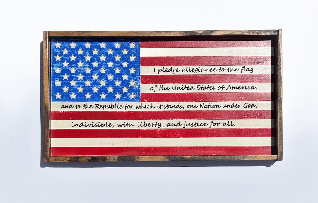 Rustic pledge of Allegiance Flag Sign - Etsy