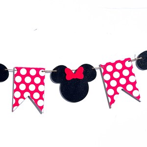Minnie Mouse Birthday Banner Minnie Mouse Bedroom Decor Minnie Mouse ...