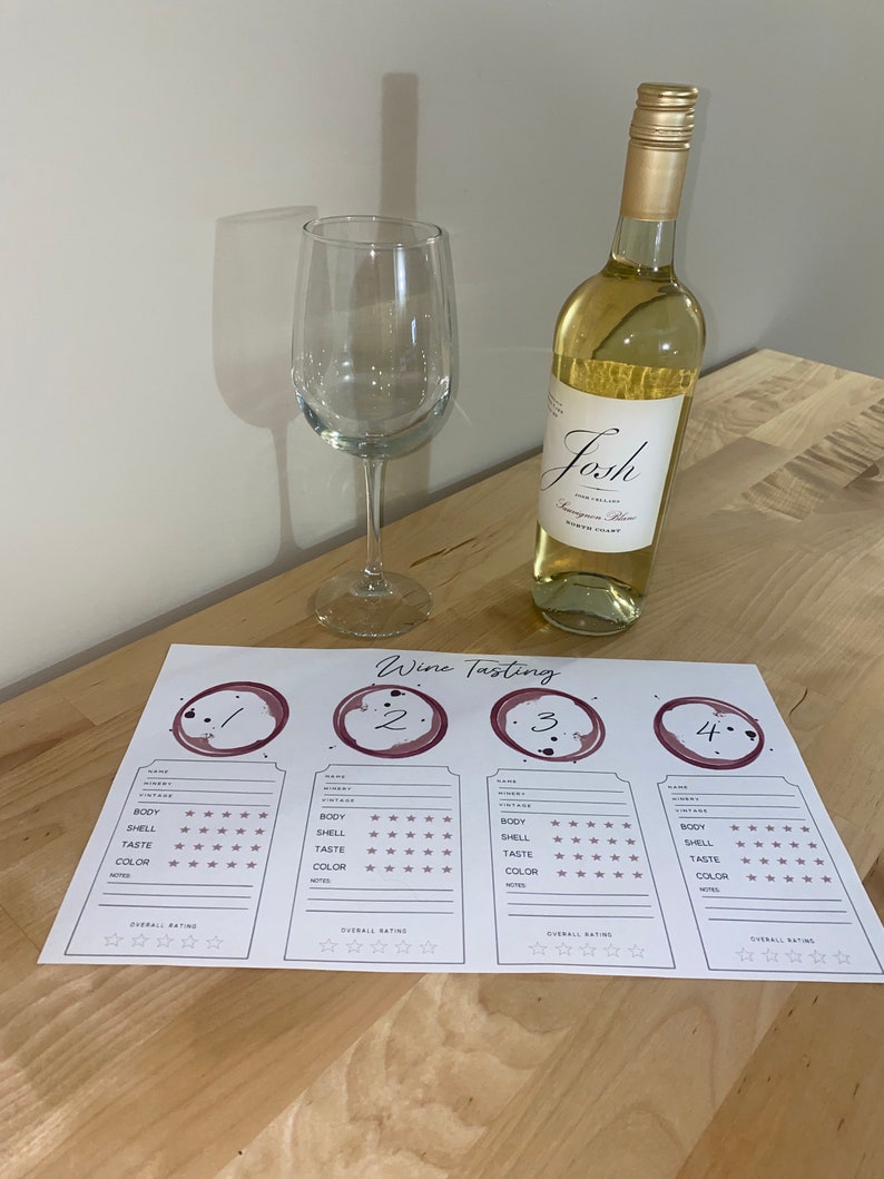 Wine Tasting Score Card Set - Instant Download for Wine Parties & Blind ...