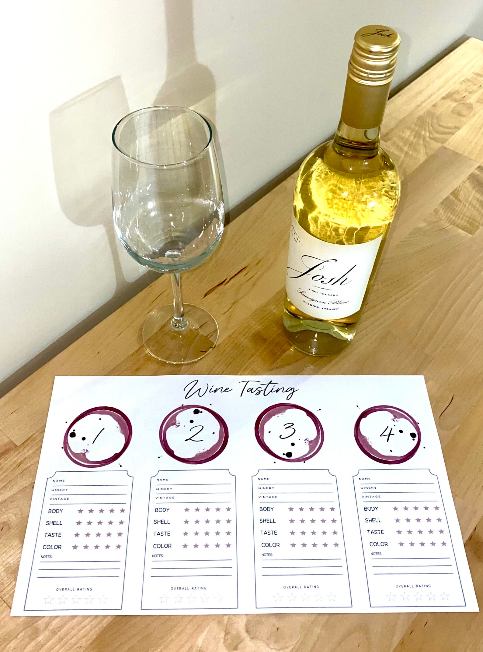 INSTANT DOWNLOAD Wine Tasting Score Card Wine Party Wine Flight Wine ...