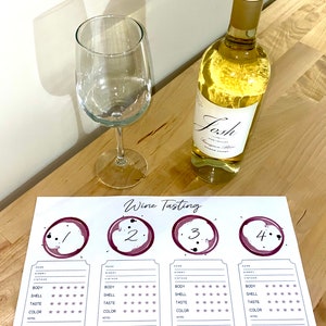 Wine Tasting Score Card Set - Instant Download for Wine Parties & Blind ...
