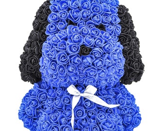 Teddy Bear With Blue Roses