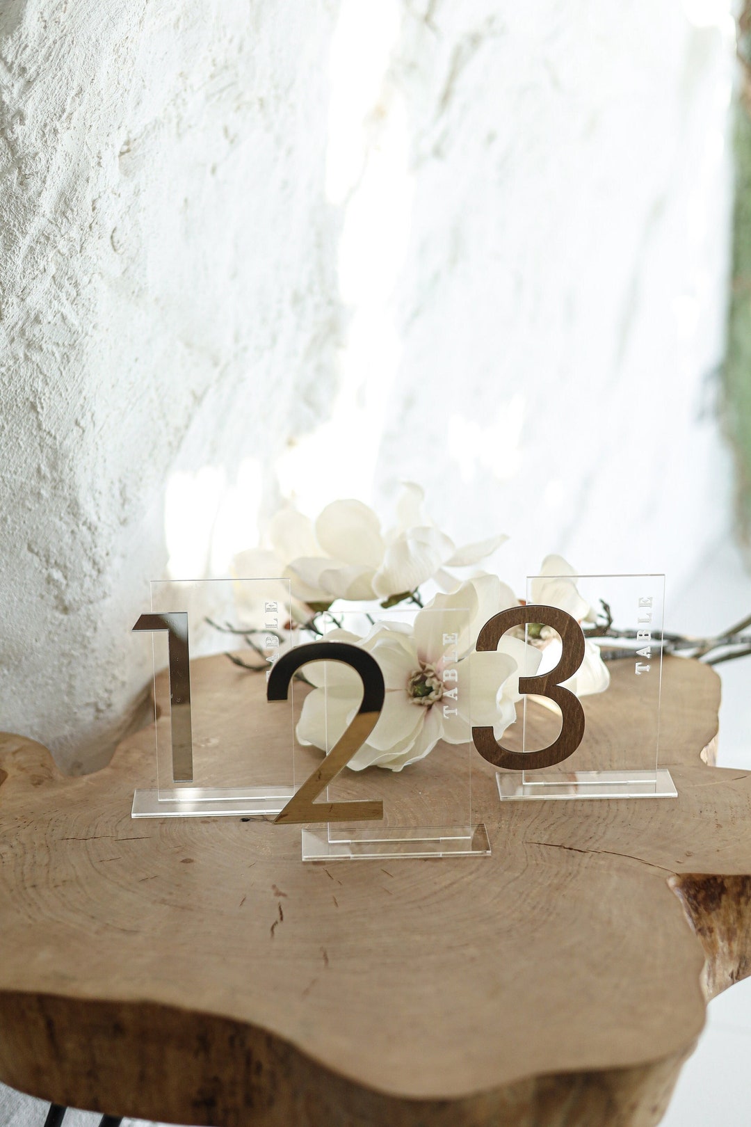 Wedding Table Numbers With Stands, 3D Table Numbers, Acrylic Table ...