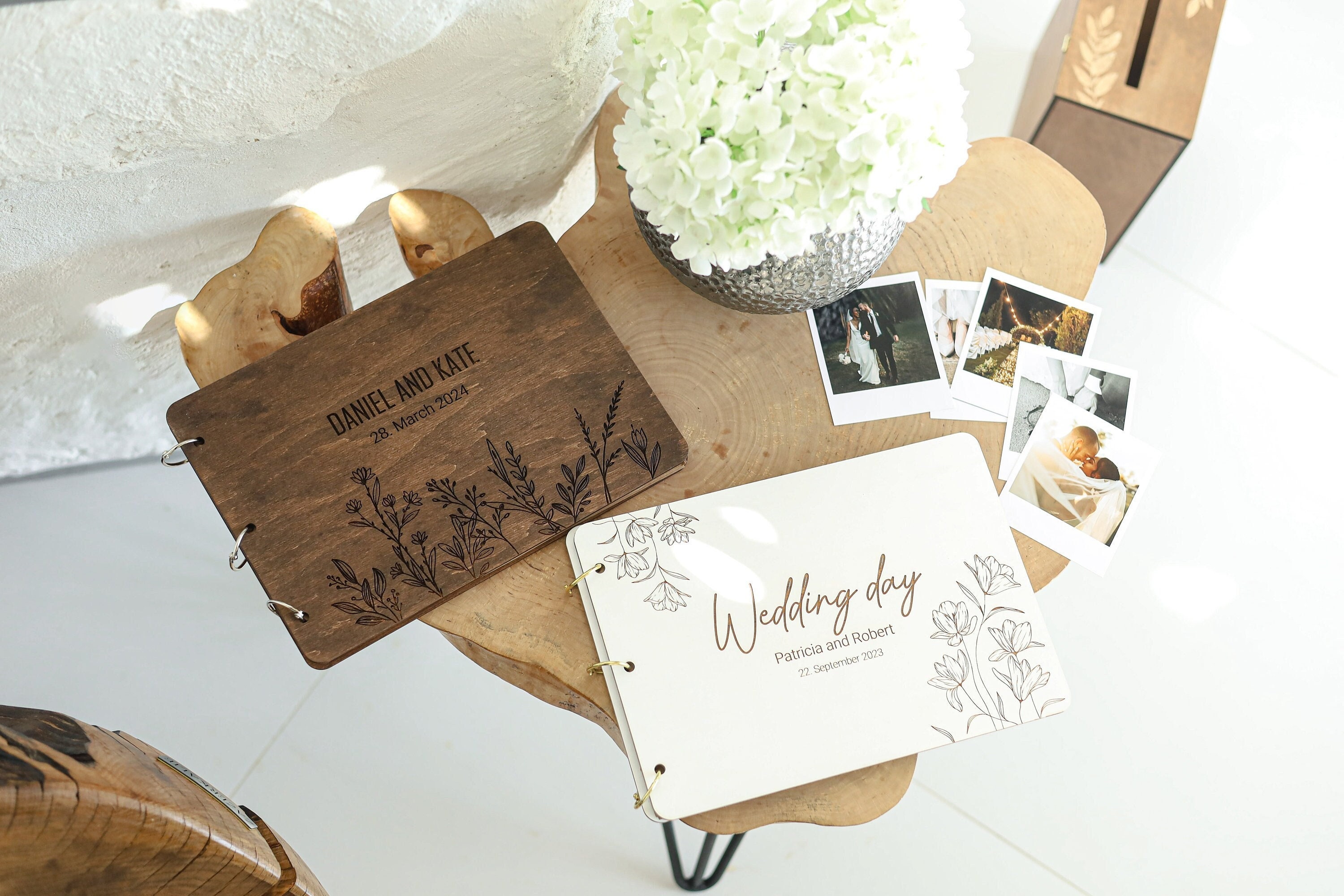 Wedding Guest Book, Wooden Wedding Guest Book, Personalized Guest Book ...