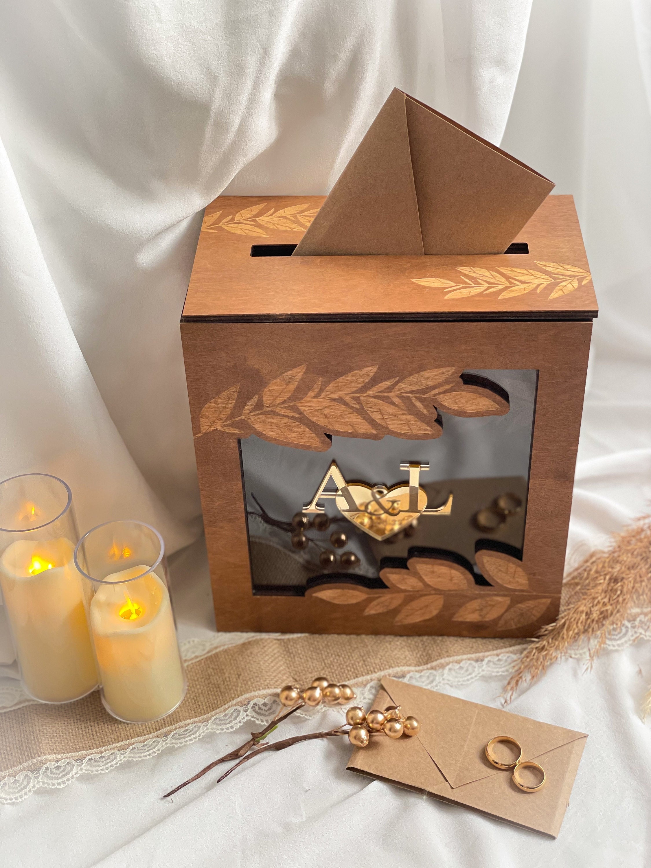 Card Box, Rustic Wedding Card Box, Personalized Card Box for Wedding ...