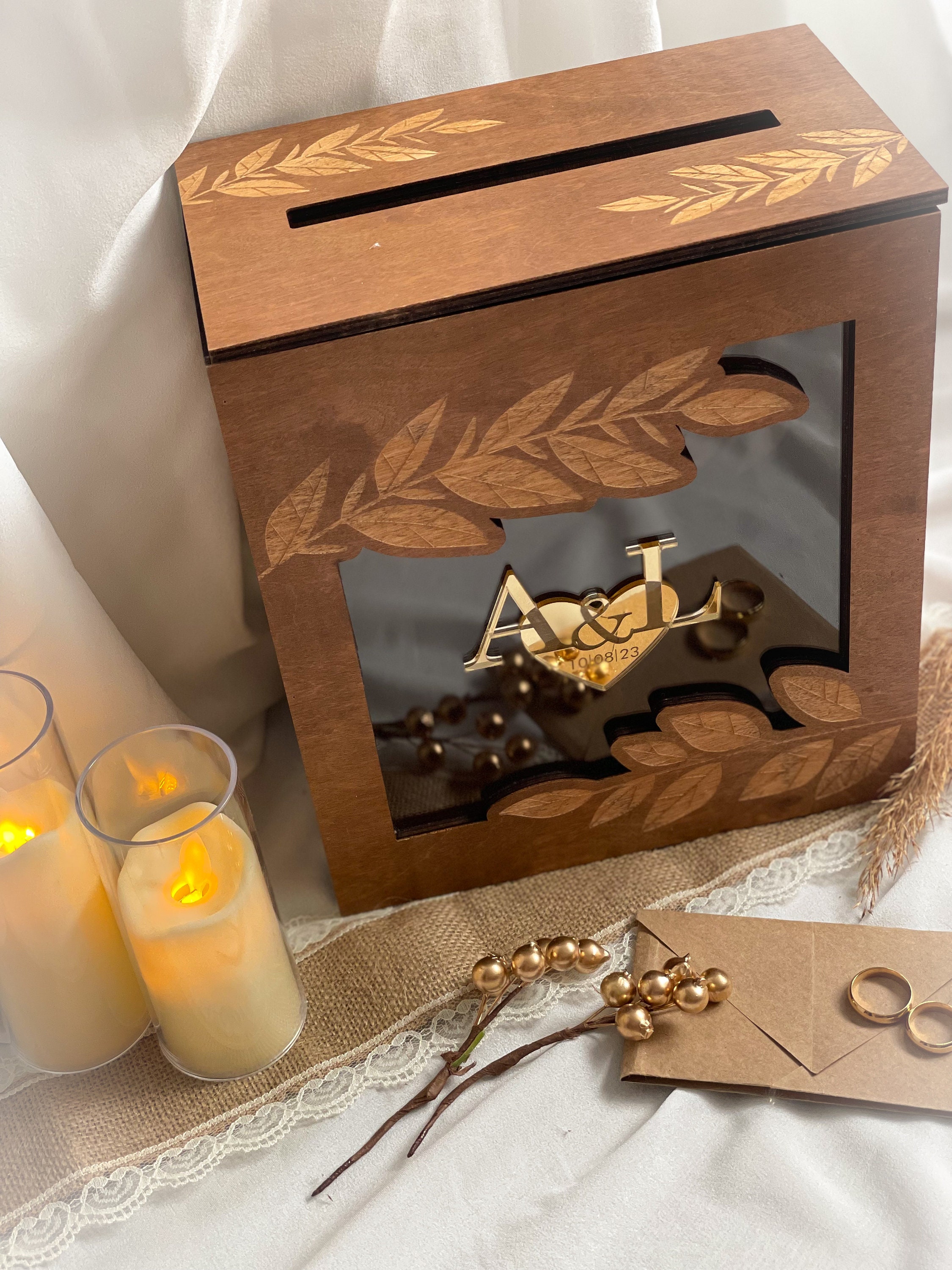 Card Box, Rustic Wedding Card Box, Personalized Card Box for Wedding ...