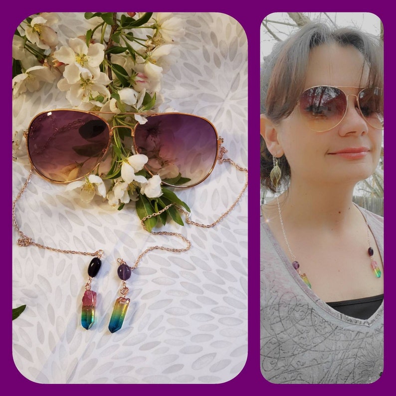 Crystal Chain Armless Sunglasses Heart Sunglasses Circle - Etsy
