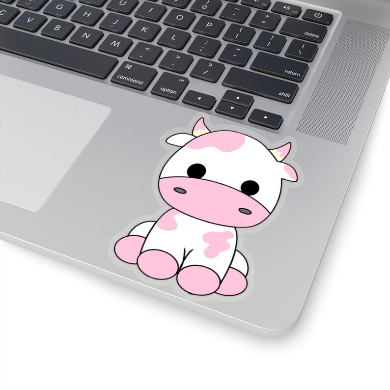 Strawberry Cow Pink Strawberry Milk Cow Sticker Etsy