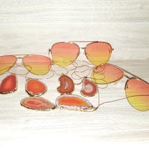 Crystal Chain Armless Sunglasses Heart Sunglasses Circle Aviator Quartz ...