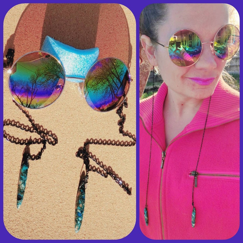 Crystal Chain Armless Sunglasses Heart Sunglasses Circle - Etsy