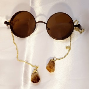 Crystal Chain Armless Sunglasses Heart Sunglasses Circle - Etsy
